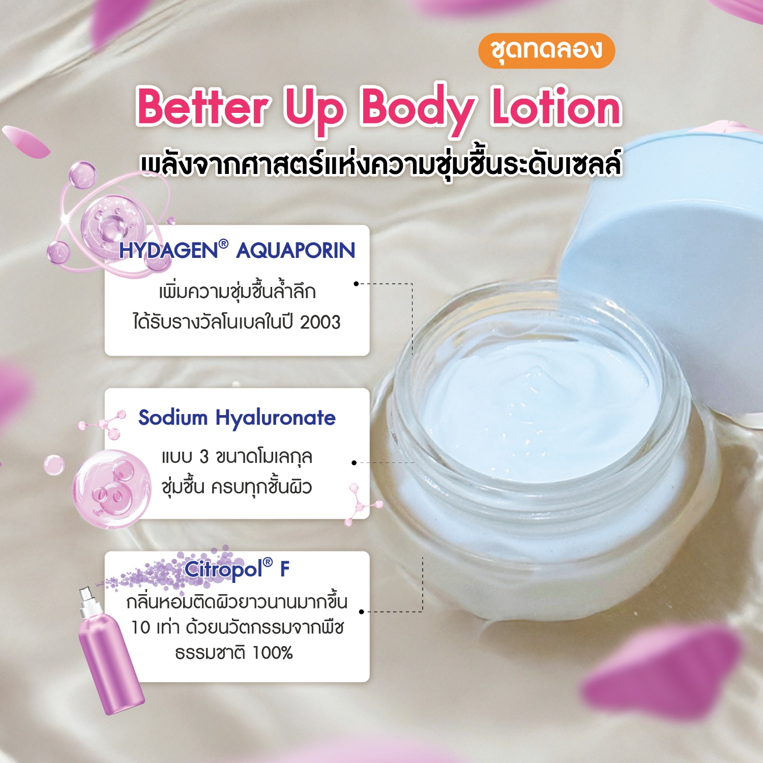 ชุดทดลอง ครีมทาตัว Better Up Body Lotion – เคมีคอสเมติกส์
